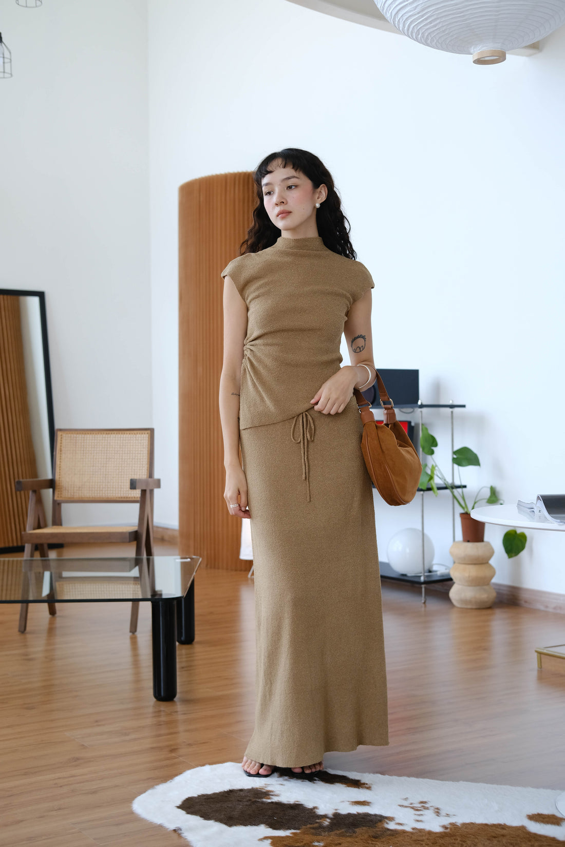 Woolen Skirt In Brown – S A O U