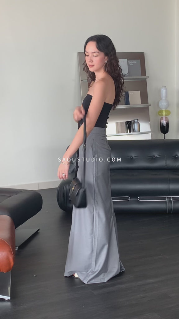 French High-end Hip-hugging Skirt in Grey – S A O U